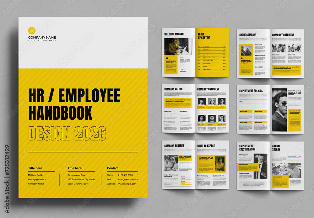 HR Employee Handbook Layout Stock Template | Adobe Stock