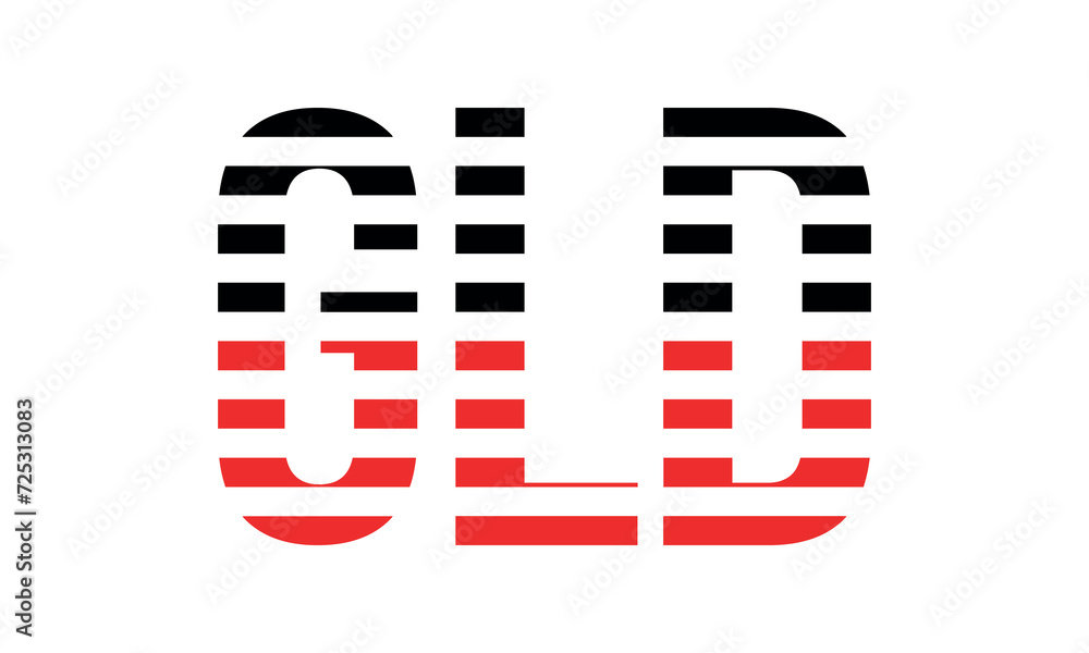 GLD three initial letter iconic line negative space minimal logo design ...