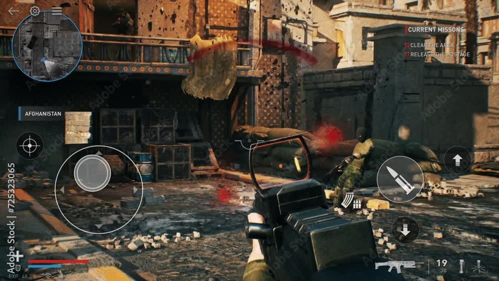 Controlling military soldier in the modern smartphone video game app ...