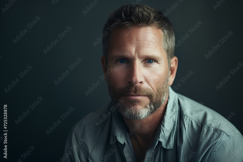 confident handsome healthy mature man, middle aged male model isolated ...