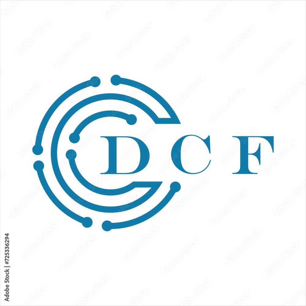 Vecteur Stock DCF letter design. DCF letter technology logo design on ...