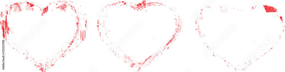 Glitch distorted heart shape . Minimal art design . Noise destroyed ...