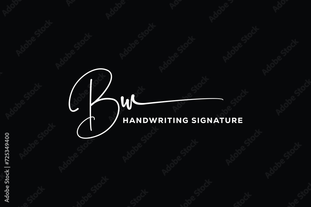 BW initials Handwriting signature logo. B W Hand drawn Calligraphy ...