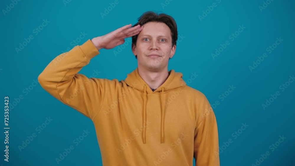 Yes sir. Subordinate, responsible, serious man giving salute gesture ...