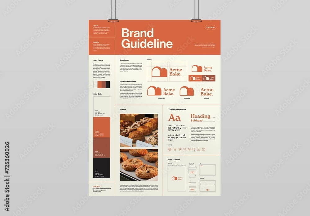 Brand Guideline Poster Layout Stock Template | Adobe Stock
