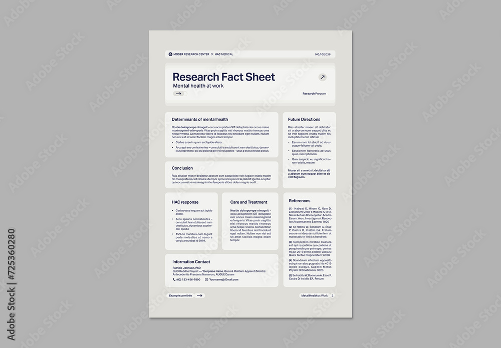 Research Fact Sheet Layout Stock Template | Adobe Stock