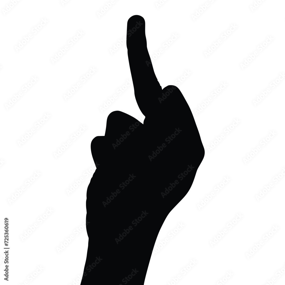 hand silhouette isolated on white, Vector collection of human hands of ...