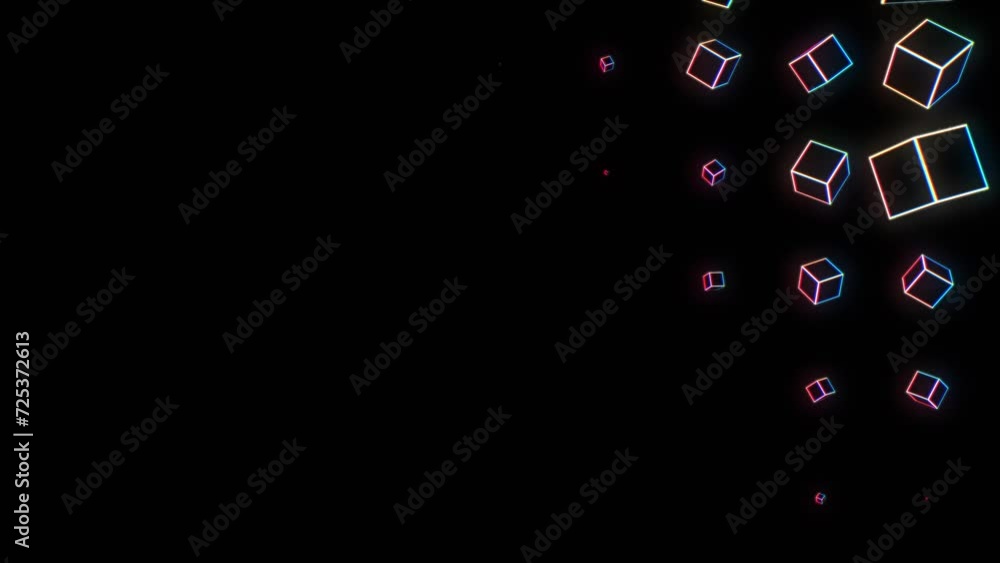 Abstract background of blue rotating rectangles. vj loop blocks rotation. Surface of rectangles ...