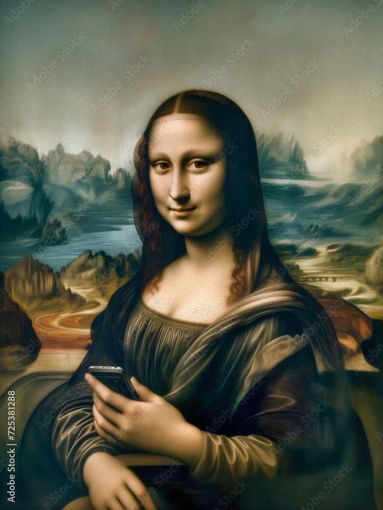 The Mona Lisa (a Renaissance era painting by Leonardo da Vinci) using a ...