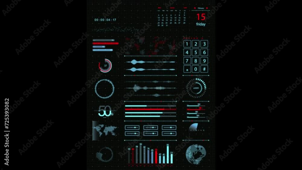 PNG Alpha. HUD 2GFX Technology Sci Fi 2D texture. User Interface data display. Control panel HUD ...