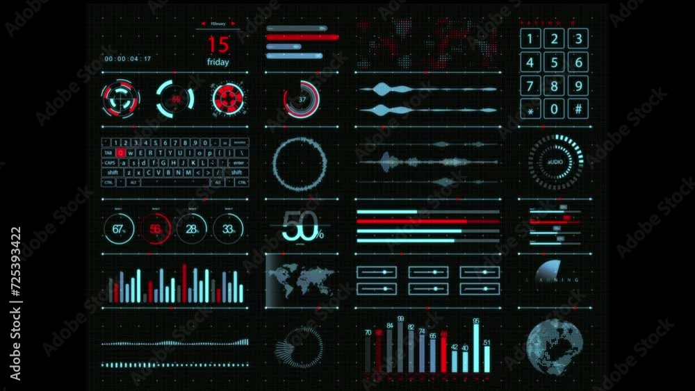 PNG Alpha. HUD 2GFX Technology Sci Fi 2D texture. User Interface data display. Control panel HUD ...