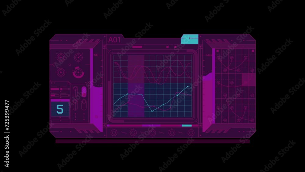 4K UI User Interface with HUD graphs pack bar text box table black ...