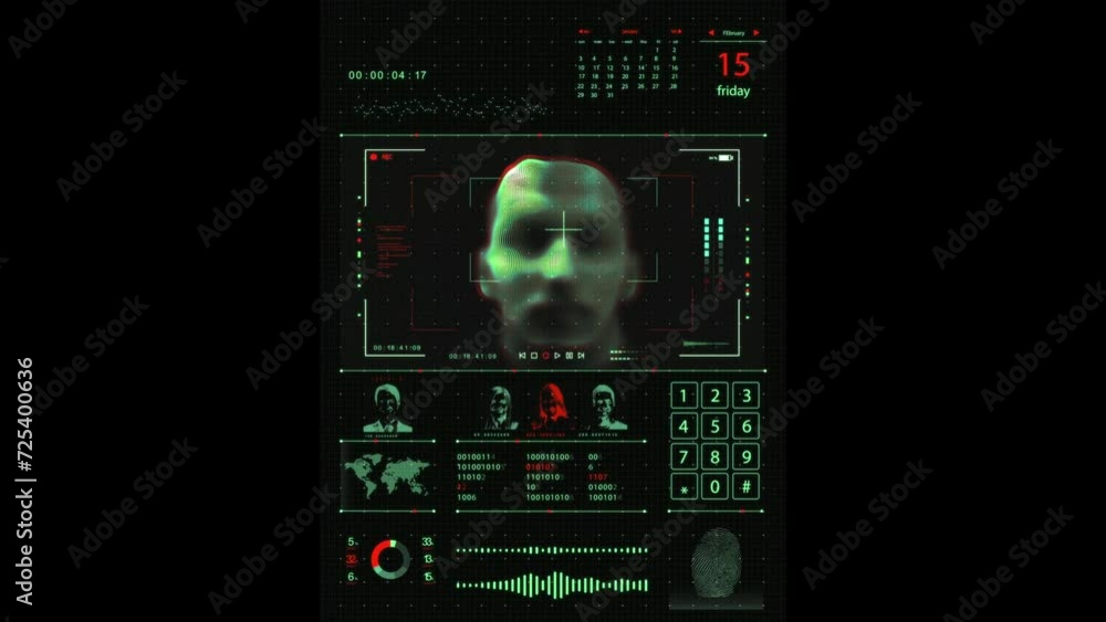 Sci-fi futuristic HUD Security Interface Screen Design. Digital hud ...