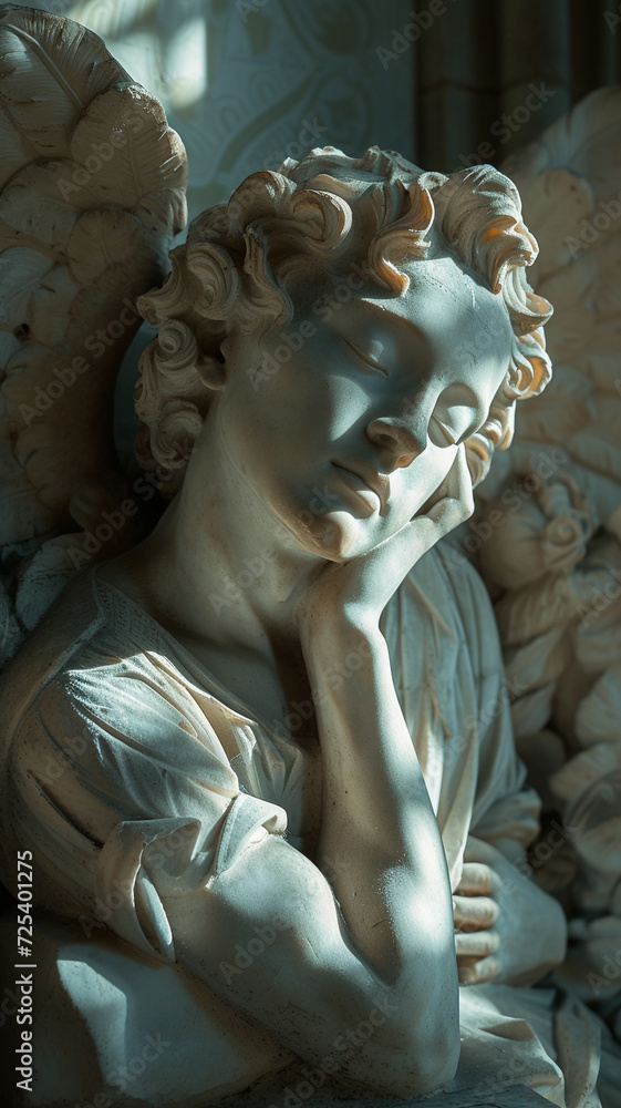 Sculpture of angel, christianity belief wings spirituality religious ...