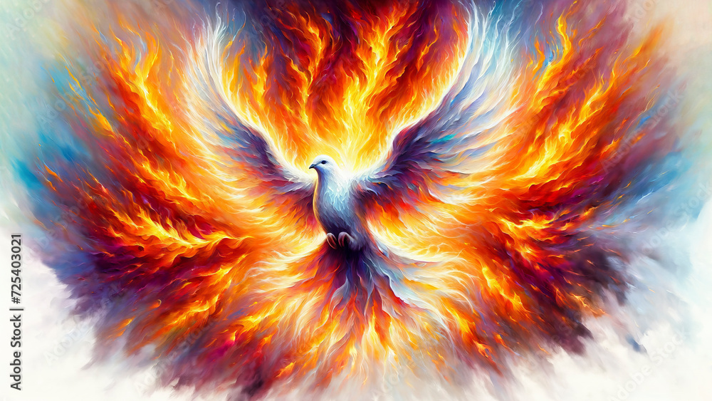 Divine Illumination: The Dove Symbol of the Holy Spirit. Stock ...