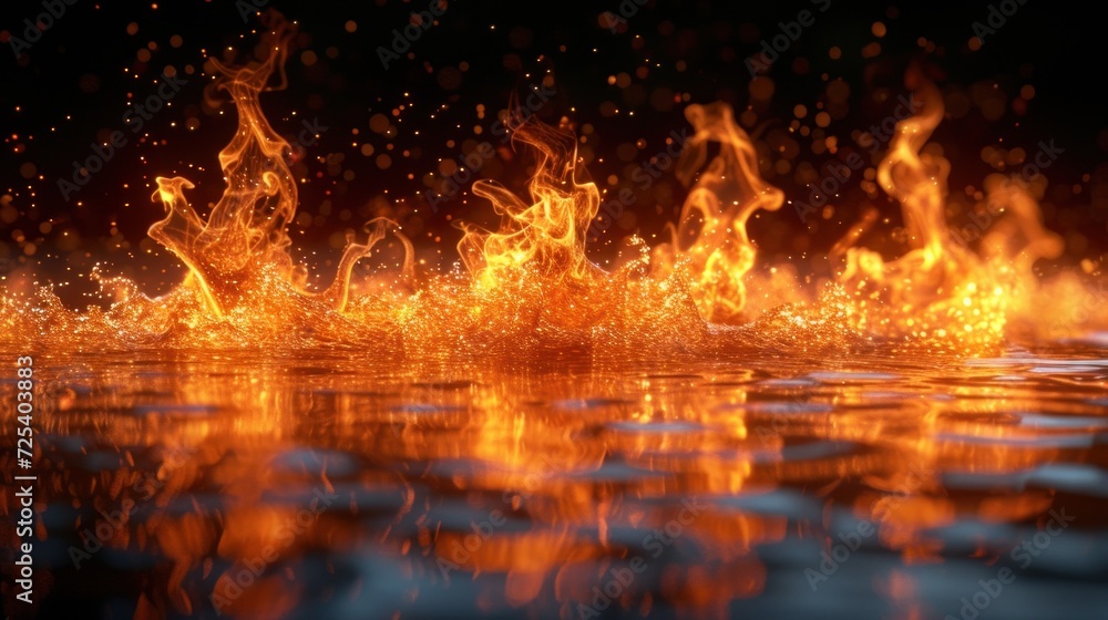 Intense Flames Rising Against a Dark Background, Capturing the Essence ...
