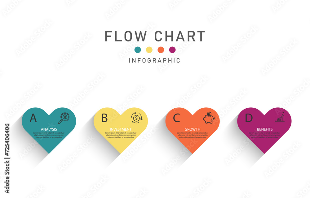 Infographic flow chart Design with icons and steps for business ideas ...