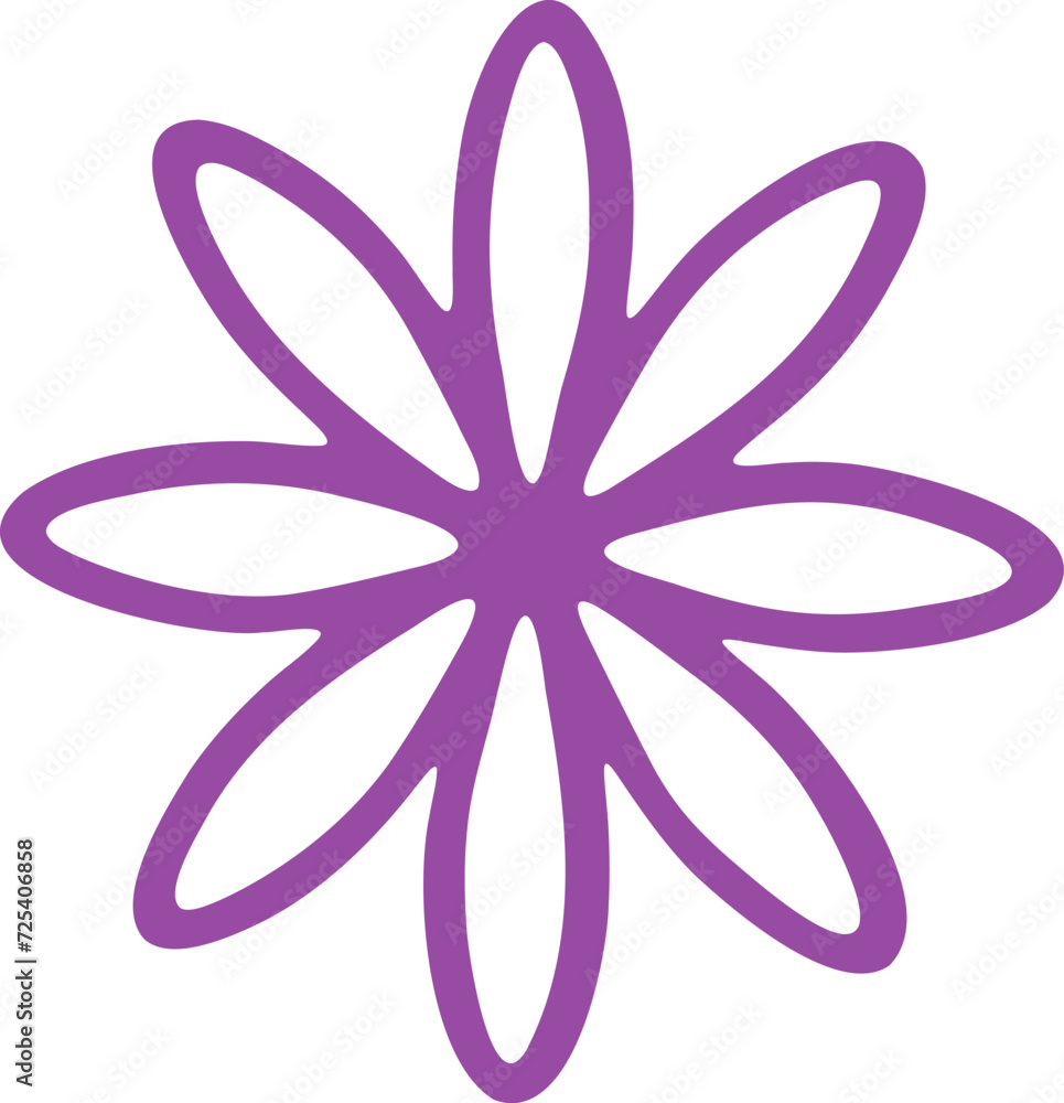 Simple flower symbol flat illustration. Flower shape decorative design ...
