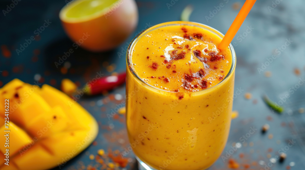 Mangonada mexican mango smoothie with chamoy sauce and chili lime ...