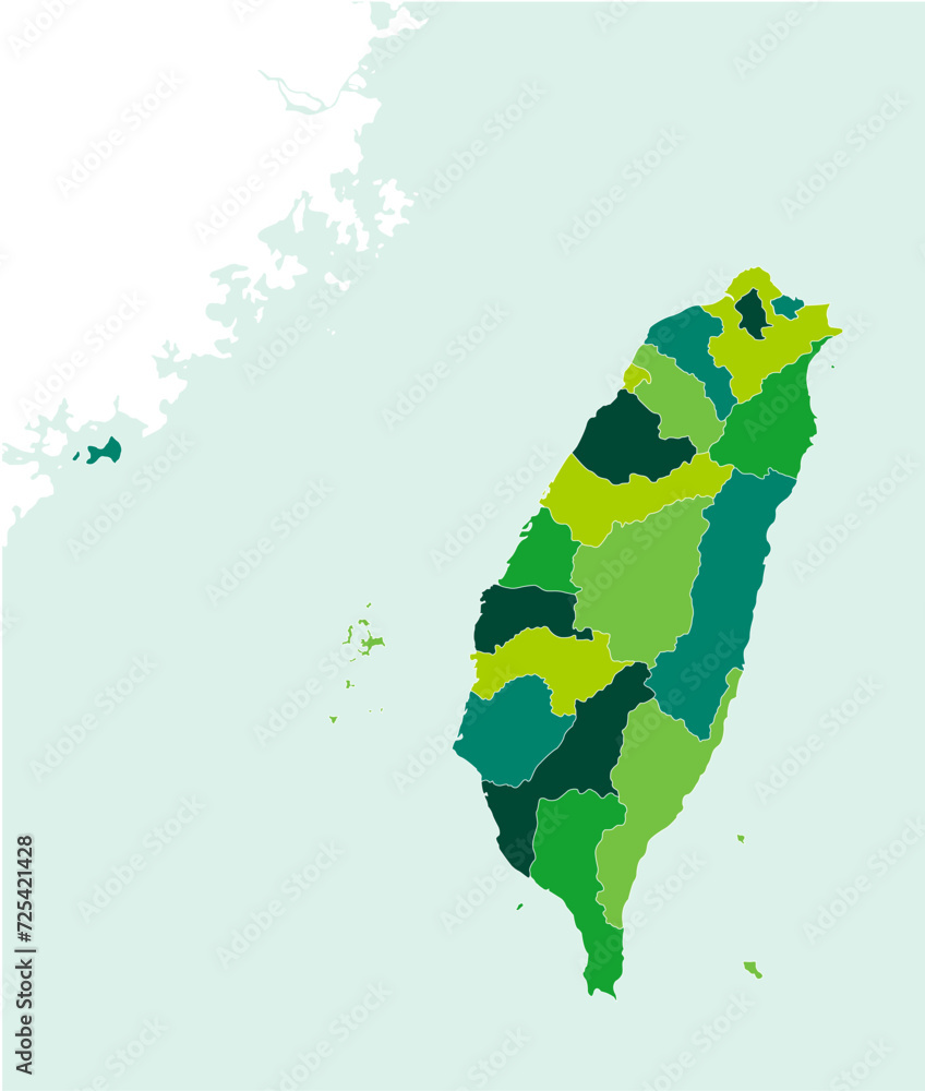 Taiwan and Taiwan Strait map illustration Stock Vector | Adobe Stock
