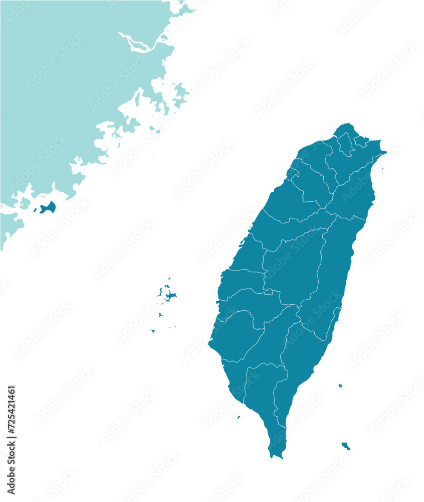 Taiwan and Taiwan Strait map illustration Stock Vector | Adobe Stock