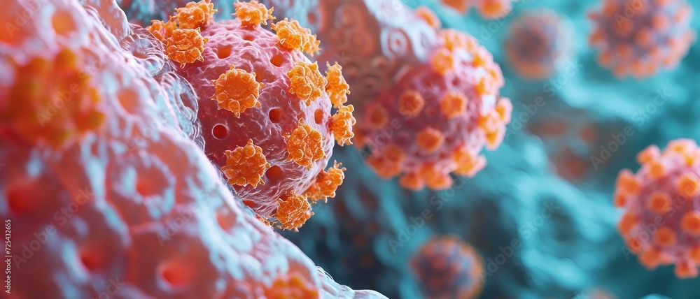 Human Papillomavirus (HPV) on Skin Cells, Textural Focus on Virus and ...