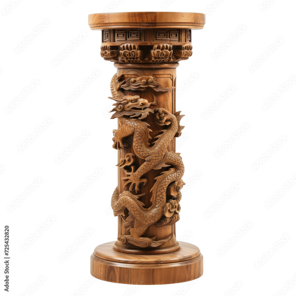 chinese pillar. Chinese traditional pillar with dragon engravings. with ...