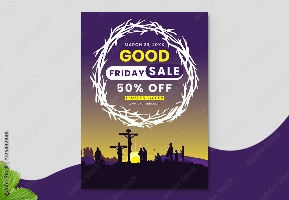Good Friday Sale Flyer Layout Stock Template | Adobe Stock