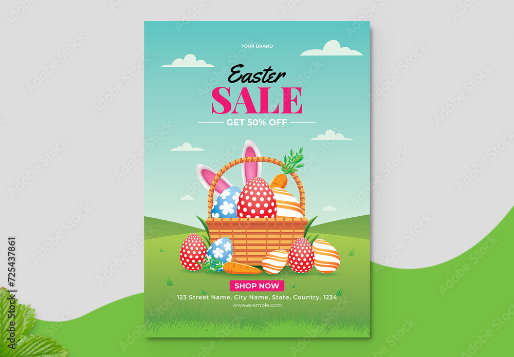 Easter Sunday Sale Flyer Template Layout Stock Template | Adobe Stock