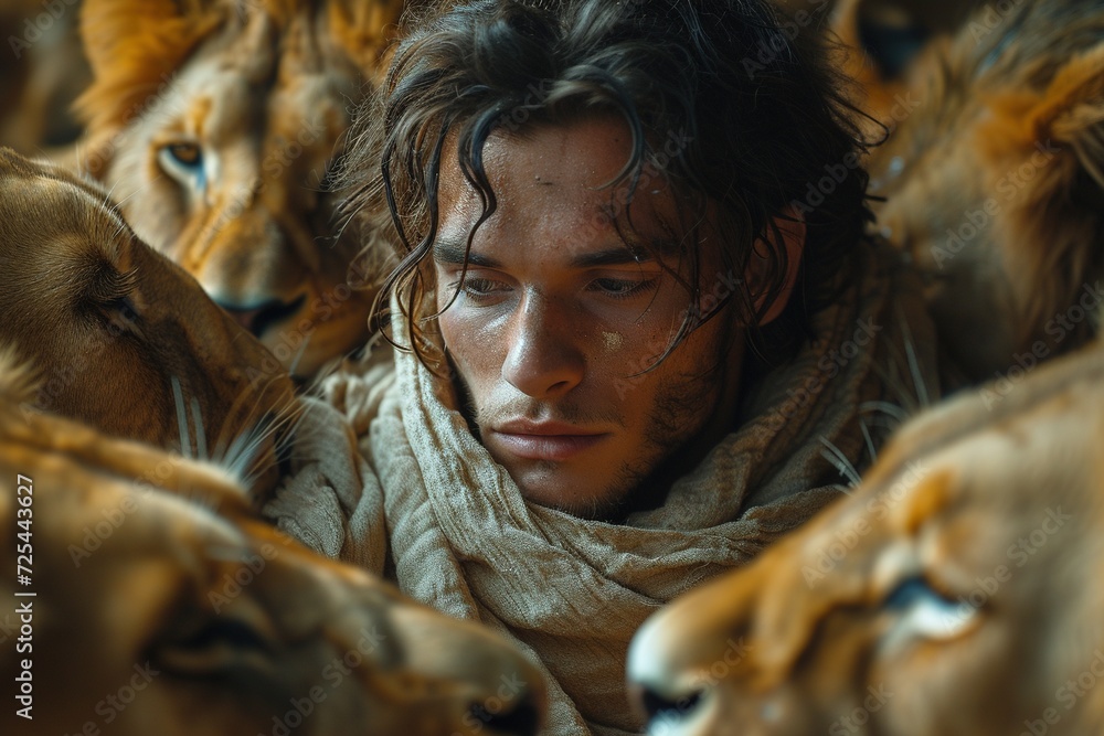 Daniel in the lions den, Bible story. Stock Photo | Adobe Stock