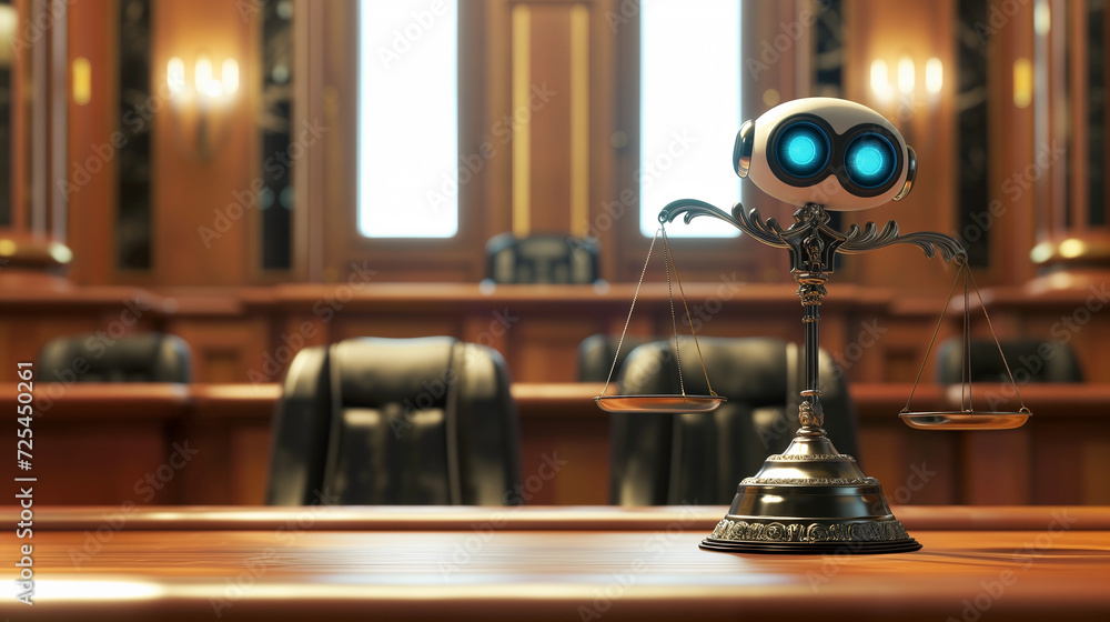 Foto de AI Judge on Desk: The Symbol of Cybernetic Justice /Lady ...