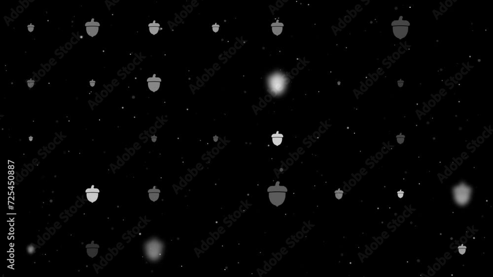 Template animation of evenly spaced acorn symbols of different sizes ...