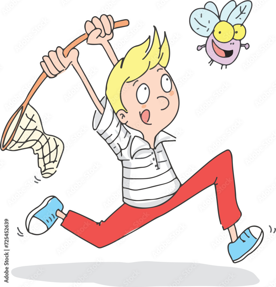 Fly fishing idiom. Little boy chasing flies. Translate: Sinek avlamak ...