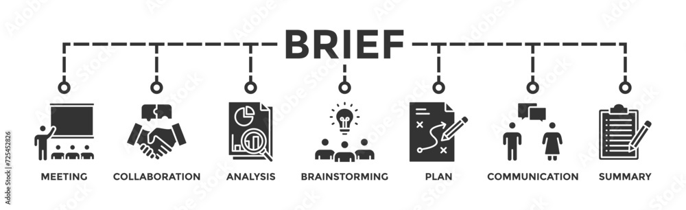 Brief banner web icon vector illustration concept for a briefing of ...