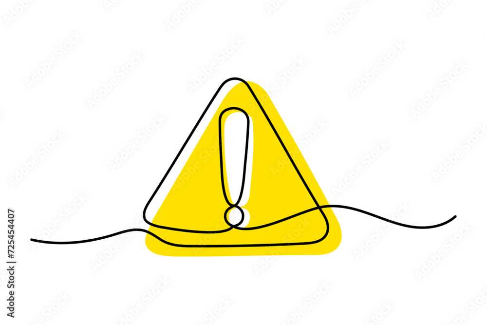 Dangerous sign line continuous drawing vector. One line dangerous sign ...