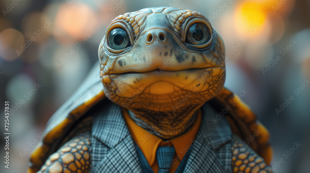 The turtle in a Suit full body. smart and handsome and look solemn ...