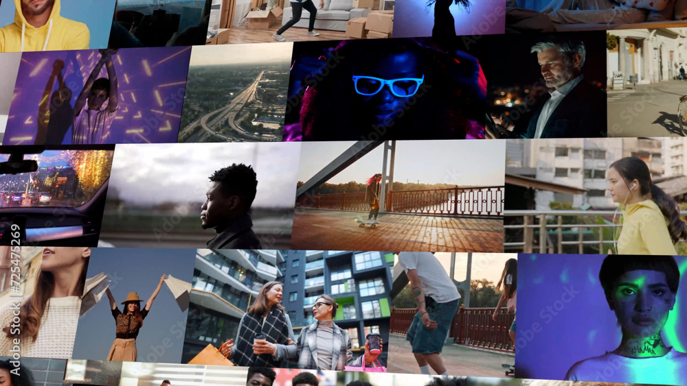 Mosaic Photo Logo Revel template contains 84 placeholders and 1 logo ...