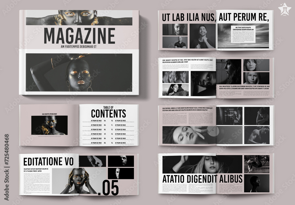 Simple Magazine Landscape Stock Template | Adobe Stock