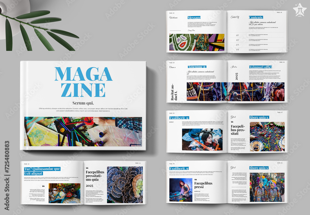 Magazine Layout Landscape Stock Template | Adobe Stock