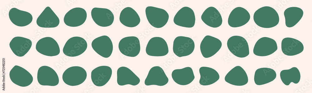 Random blob shapes. Organic blobs set. Rounded abstract organic shapes ...