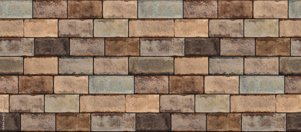 natural bricks wall cladding, seamless brown bricks pattern, compound ...