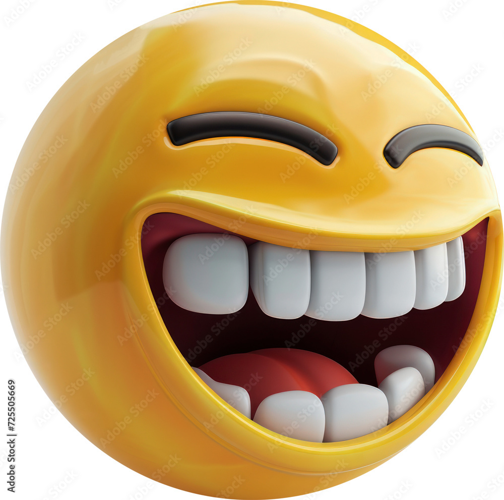 Emoji laughing transparent background PNG clipart Stock Photo | Adobe Stock