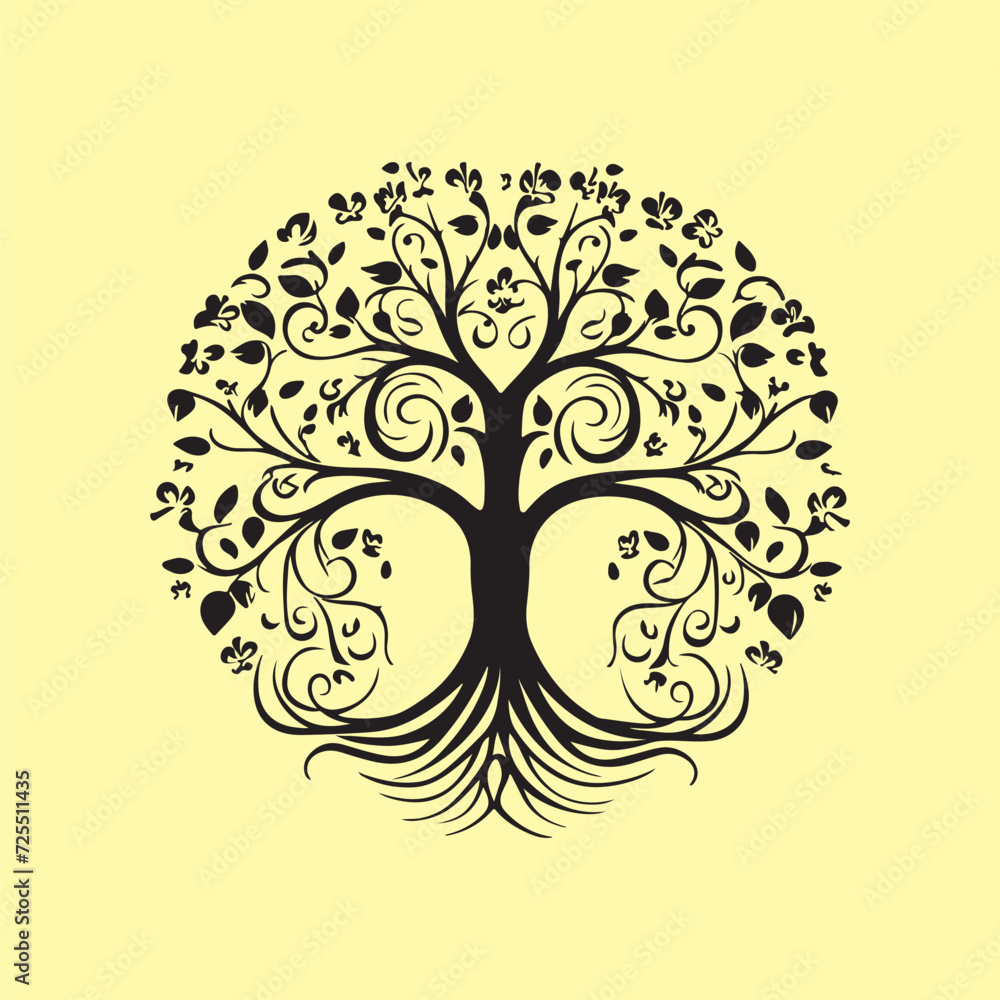 Logo Tree Roots Symbol of Life Lector Image Design Stock vector de ...