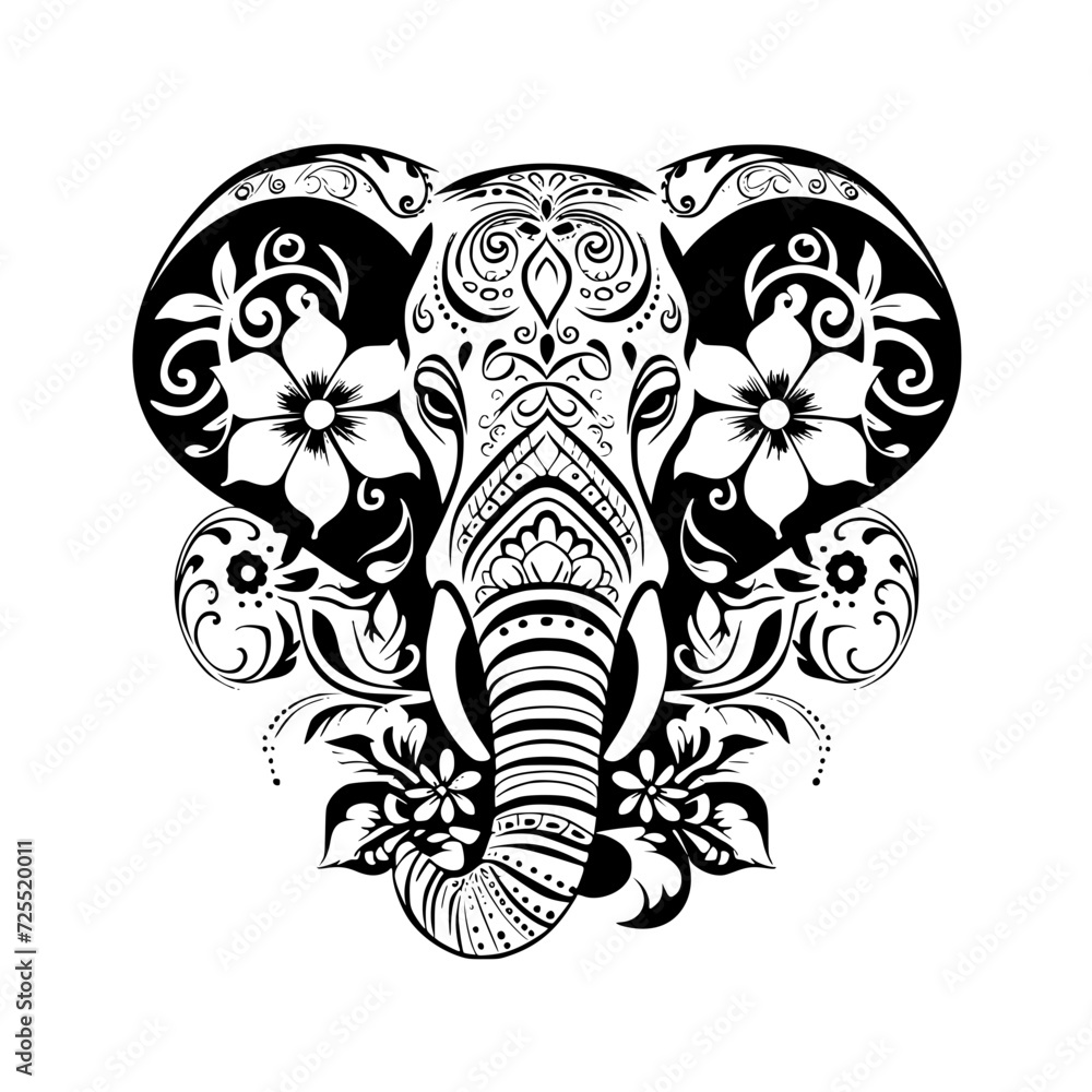 elephant svg, elephant png, elephant vector, mandala line art, mandala ...