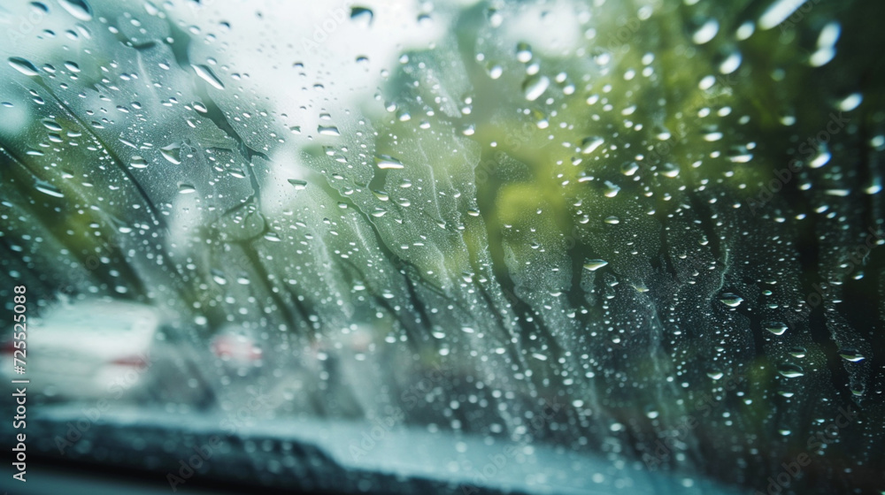 Rainwater Drops Falling Down On The Window Glass, Rain Drops On The ...