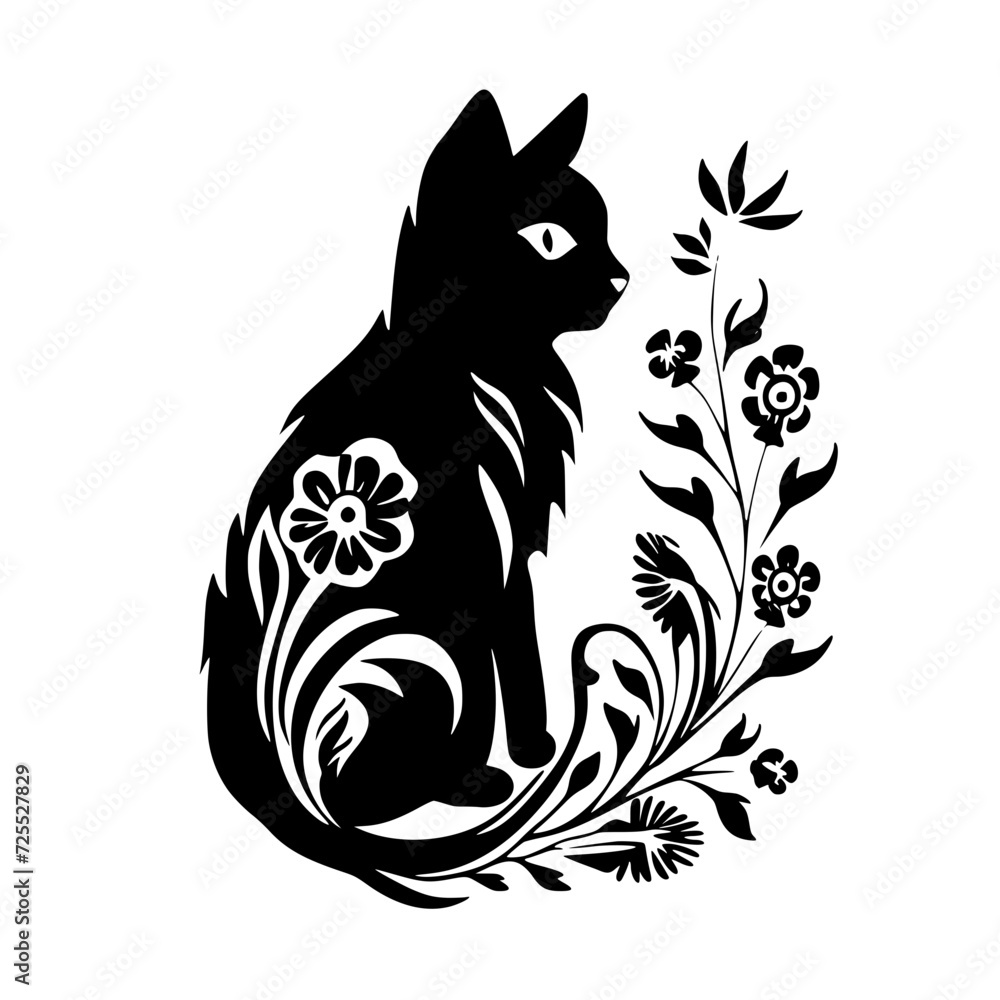 cat svg, cat floral svg, car lover svg, animal svg bundle, domestic pet ...