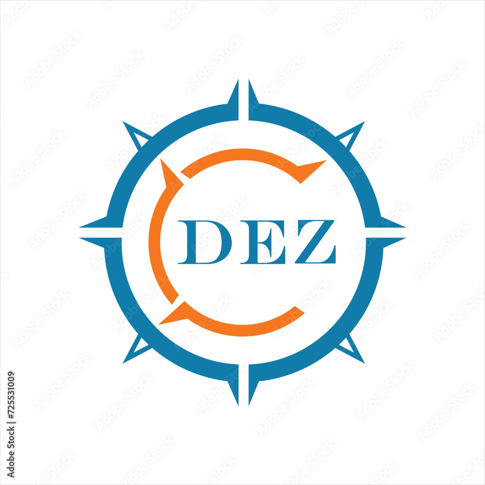 DEZ letter design. DEZ letter technology logo design on white ...