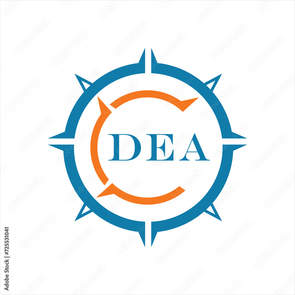DEA letter design. DEA letter technology logo design on white ...