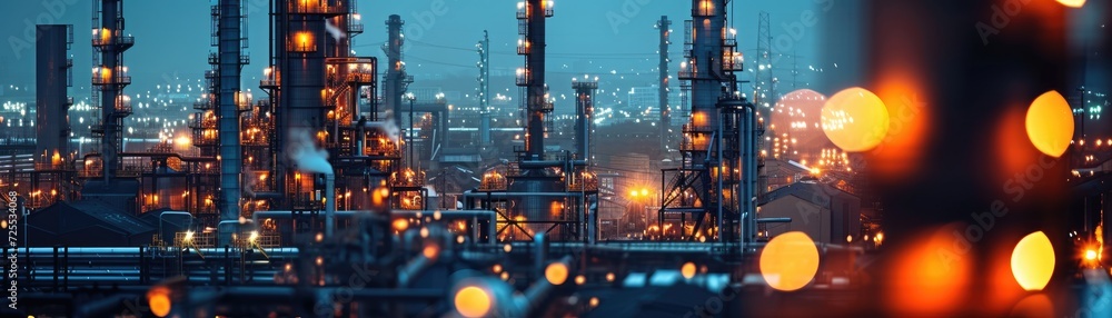 Zoomed-in image of a manufacturing plant in a developing country ...