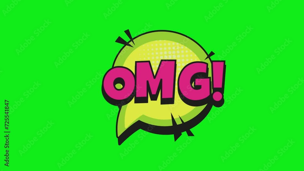 Vidéo Stock OMG! comic text animation on green screen background. OMG ...